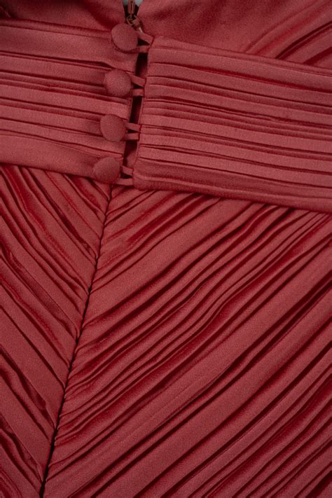 Pleated Satin Dress With Bow Detail The Closet Boutique