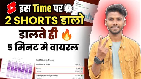 Short डालते ही Viral🔥 Best Time To Upload Youtube Shorts Youtube
