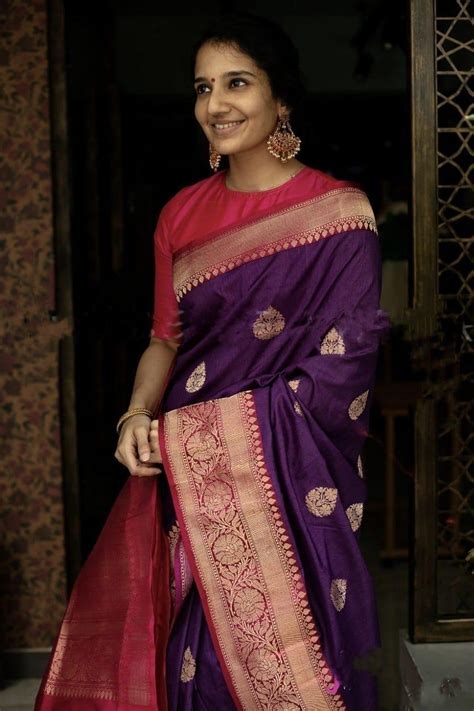 Purple Colore Designer Bold And Beautiful Saree Indian Etsy