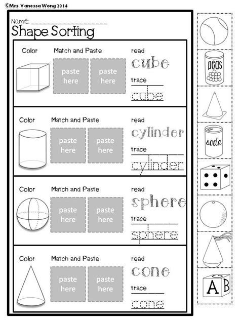 Free Printable Shape Sorting Worksheets