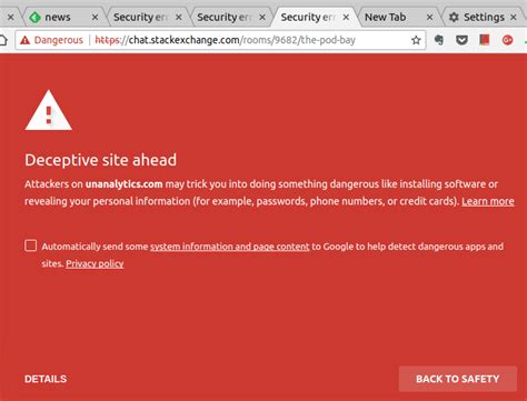 Chrome Seems To Be Throwing An Unsafe Website Warning On Any SE Page I Open Meta Stack Exchange