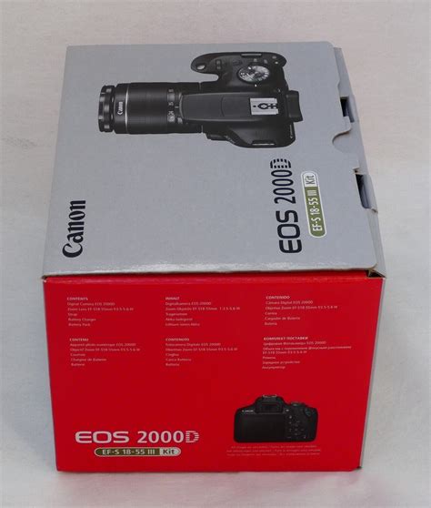 Canon Eos 2000d Dslr Camera With Ef S 18 55 Mm F 3 5 5 6 Iii Lens