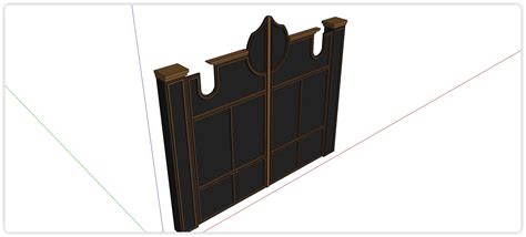 英式金色钩边欧式铁艺门su模型 构建五金 土木在线