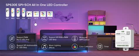 Amazon Com BTF LIGHTING SP E Bluetooth LED Controller Support PWM Monochrome CCT RGB RGBW
