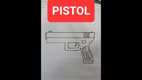 🔫 How To Draw A Pistol Easy Drawing Glock 17 Gun Step By Step 👮 Youtube
