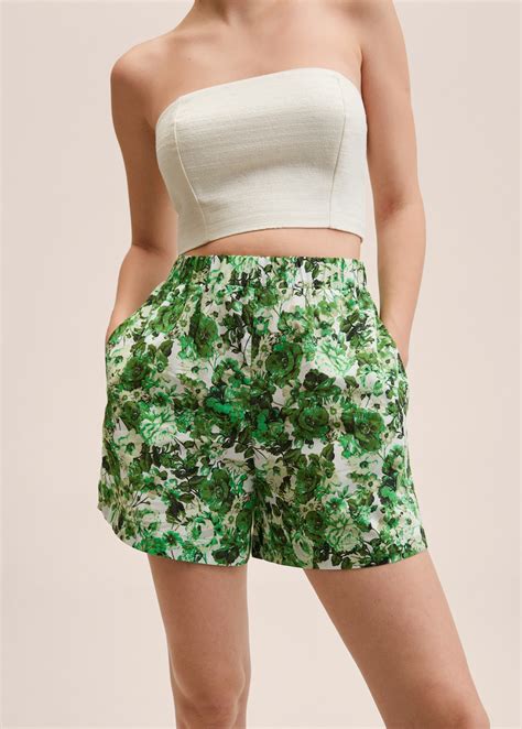 Floral Print Shorts Women Mango Outlet Usa