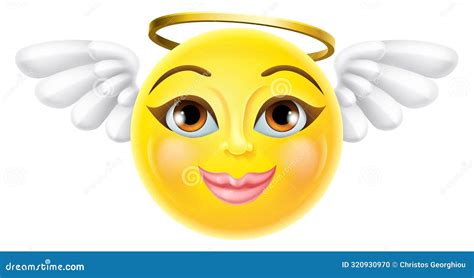 Angel Emoji Emoticon Woman Female Cartoon Icon Vector Illustration