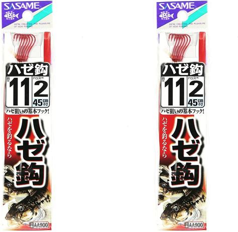 Amazon 【まとめ買い ×2個セット】 釣り 針 Sasame ささめ針 ハゼ 針 赤 糸付 針11 ハリス2 釣具 釣り具 釣り