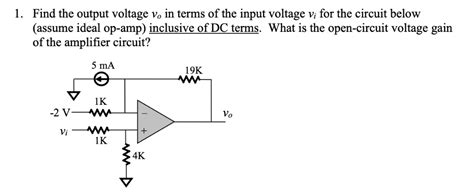 Solved 1 Find The Output Voltage Vo In Terms Of The Input Voltage Vi