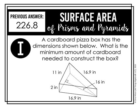 Surface Area Of Prisms And Pyramids Scavenger Hunt All Things Algebra®