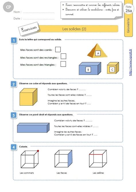 Ce1 Exercices Les Solides En Ce1 Cycle 2 Artofit