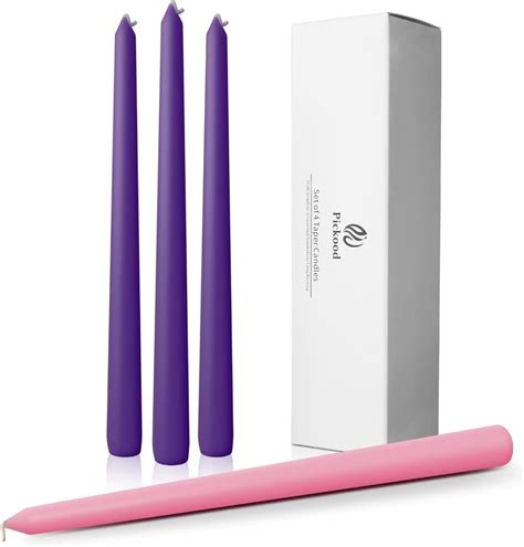 Pickood 10 Inch Tall Dripless Advent Candles Set Of 4 Tapered Candles Perfect For