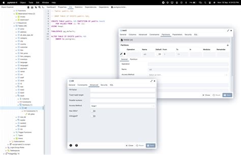 add using option while creating a table · issue 6378 · pgadmin org