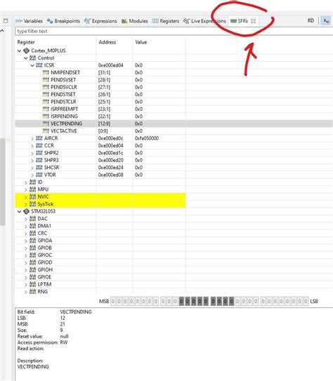 Hi Is There Any Way To Display The Xpsr Register