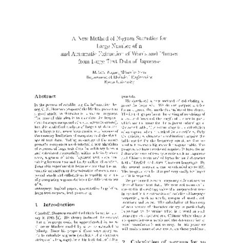 A New Method Of N Gram Statistics For Large Number Of N And Automatic