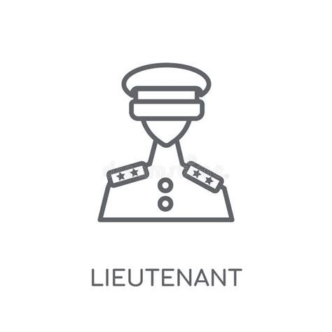 Luitenant Lineair Pictogram Modern Het Embleemconcept O Van De