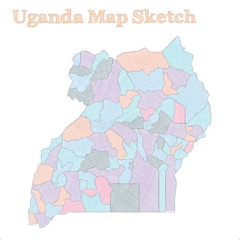 Uganda Map Stock Vector Illustration Of Country Outline 135113096