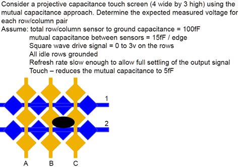 Consider A Projective Capacitance Touch Screen 4 Wide By 3 High Using The Mutual Capacitance