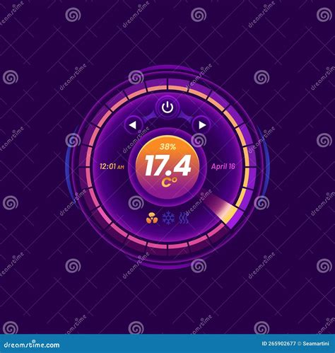 Thermostat Screen Smart Thermometer Control Dial Stock Illustration Illustration Of Warm