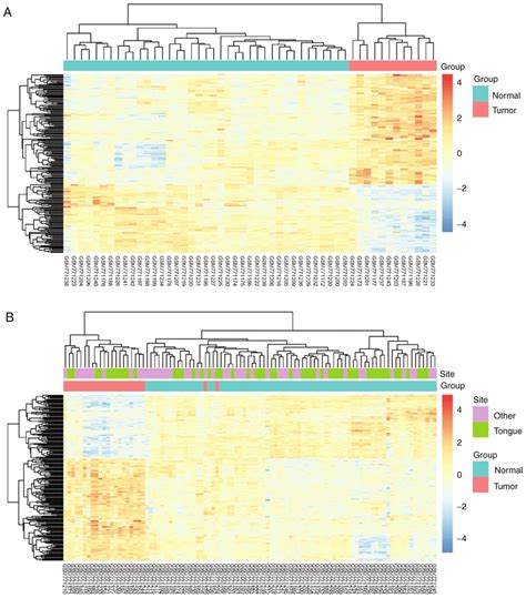 Expression Heat Maps Of Degs In Different Samples Of Gse A In