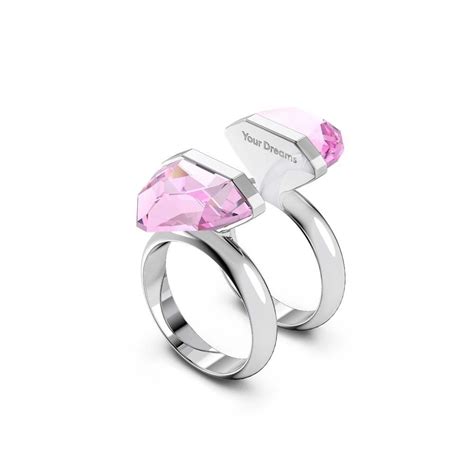 Lucent Ring Magnetic Pink Rhodium Plated Very Exclusive Accessories