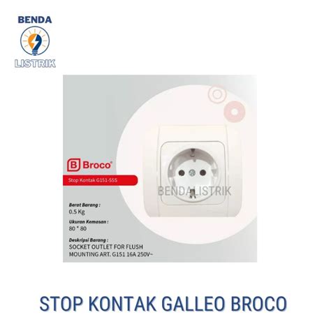 Jual IB Stop Kontak Arde Broco Galleo Putih Pemasang Tertanam G Shopee Indonesia