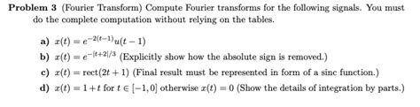 Solved Problem 3 Fourier Transform Compute Fourier