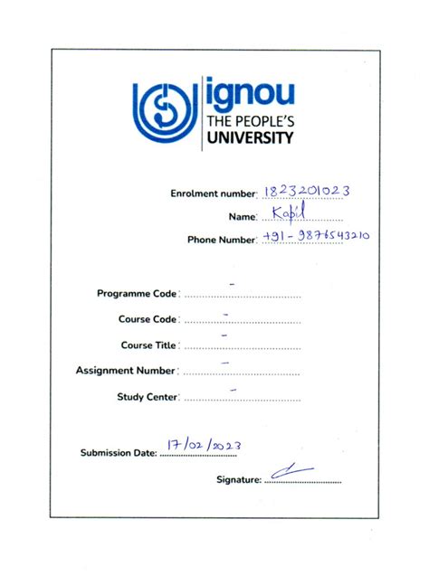 Ignou Assignment 100 Information How To Submit Ignou Assignment Ignou Question Paper