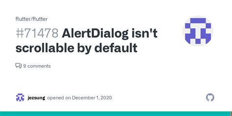 Alertdialog Isnt Scrollable By Default · Issue 71478 · Flutter