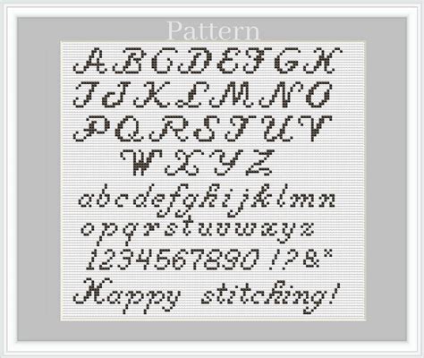 Cursive Alphabet Cross Stitch Pattern Cross Stitch Font Etsy