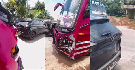 Tata Nexon SUV Crashes With Bus Here S How The Car Performed In The Crash