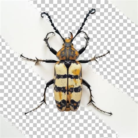 Premium Psd A Yellow Beetle With Black Spots On Its Face And A Black