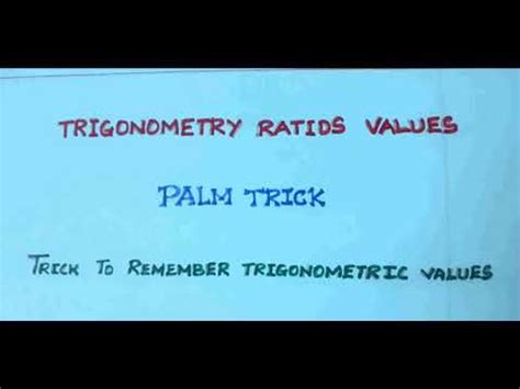 Trigonometry Ratios Values Using Palm Trick YouTube