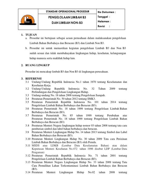 Prosedur Pengelolaan Limbah B3 Pdf
