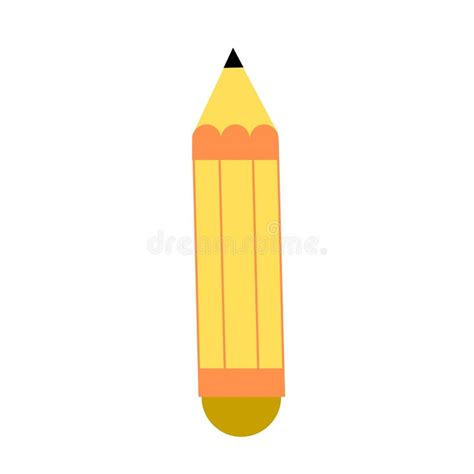 Illustration Yellow Sharp Pencil With Eraser On It Isolated Stock