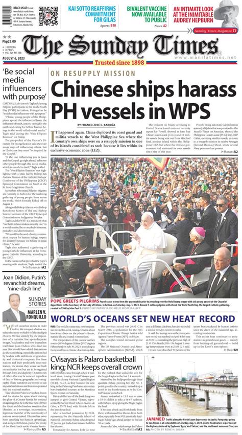 The Manila Times Front Page August 6 2023 The Manila Times