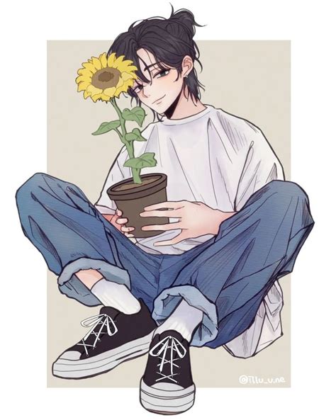 유네 On Instagram “난 해바라기가 좋더라😌🌻🌻 그림 캐릭터 일러스트 일러스트레이터 그림계정