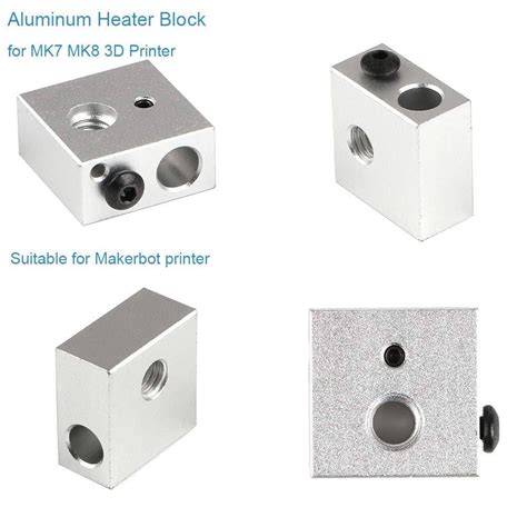 Aluminum Heater Block For Mk7 Mk8 Ntc 3950 100k Rees52