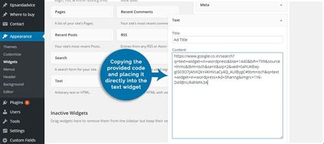 how to use the text widget in wordpress greengeeks