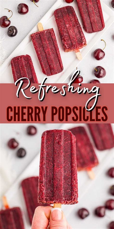 Cherry Popsicles 4 Ingredient Recipe