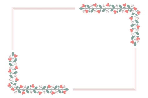 Lovely Rectangular Borders Frame With Love Peach Flowers And Green Leaves 56507556 Vector Art At