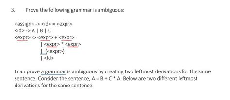 solved 3 prove the following grammar is ambiguous i can