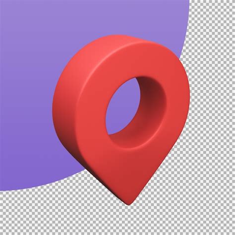 클리핑 패스가 있는 지도 3d 그림에서 대상을 가리키는 빨간색 핀 프리미엄 Psd 파일