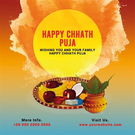 Happy Chhath Puja Design Template Premium Ai Generated Psd