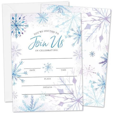 Snowflake Party Invitations