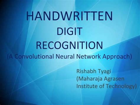 Handwritten Digit Recognition Convolutional Neural Network Ppt Pptx