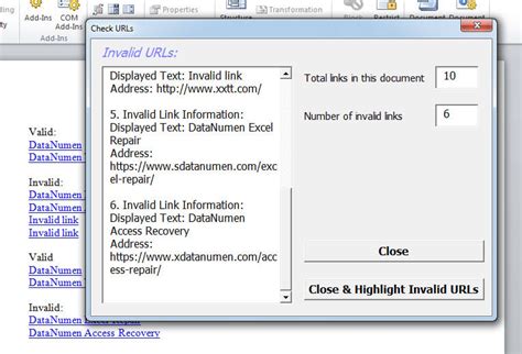 How To Batch Validate All Hyperlinks In Your Word Document Via Vba