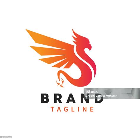 Burung Api Merah Yang Kuat Dan Abadi Burung Api Phoenix Logo Simbol