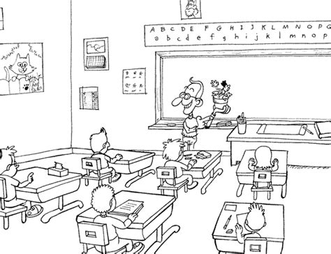 Coloriage Salle de Classe 15 Bâtiments et Architecture Coloriages