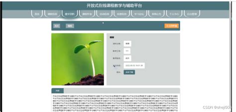 python django毕业设计开放式在线课程教学与辅助平台（程序 lw 基于 django 课程教学辅助平台的设计与实现 csdn博客